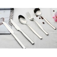 Quality Glossy 25Pcs Stainless Steel Cutlery Flatware Set For Restaurant for sale