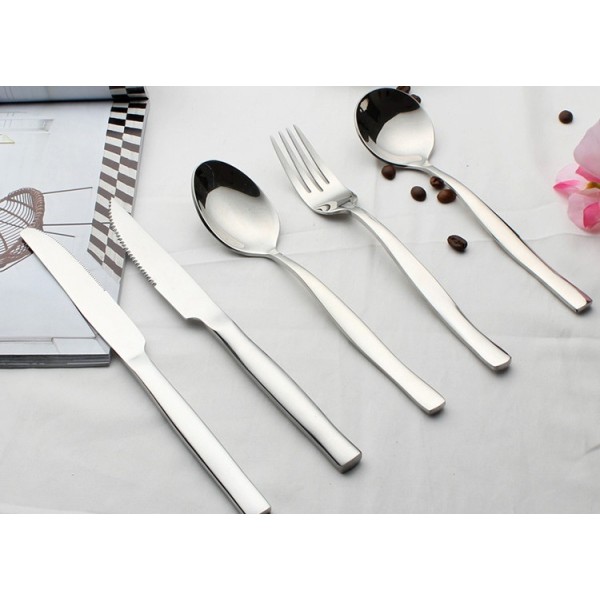 Quality Glossy 25Pcs Stainless Steel Cutlery Flatware Set For Restaurant for sale