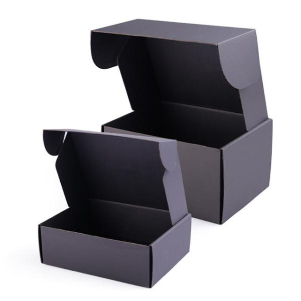 Quality Black Custom Flat Shipping Mailer Boxes With Custom Design for sale