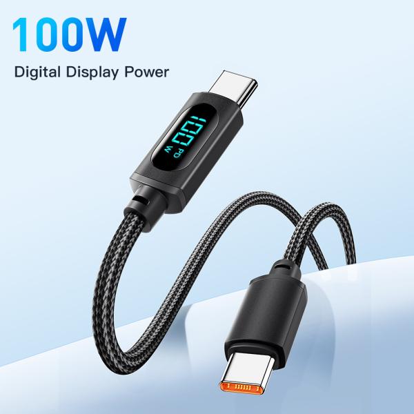 Quality Essager LED Digital Display 1M 2M 100W Fast Charging USB Cable For Mobile Phone for sale