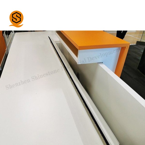 Quality Modified Acrylic Stone Regular Two Person Reception Desk Flame Resistant for sale