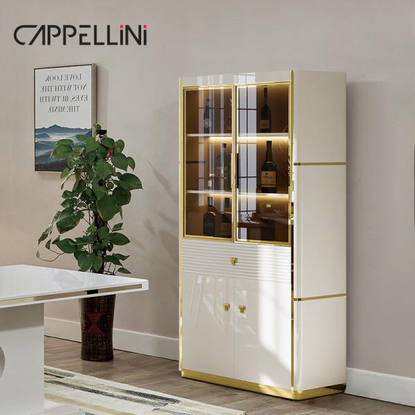Quality Modern White Glass Display Wine Cabinet Bar Living Room Furniture Storage Rack Luxury Wooden Wine Cabinet For The Home for sale