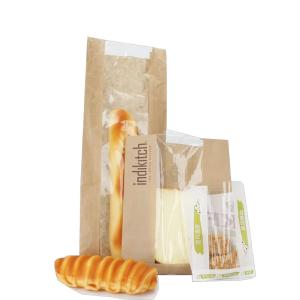 Quality Greaseproof Pinch Bottom Paper Bags For Cookies Candy Snack Bread With for sale