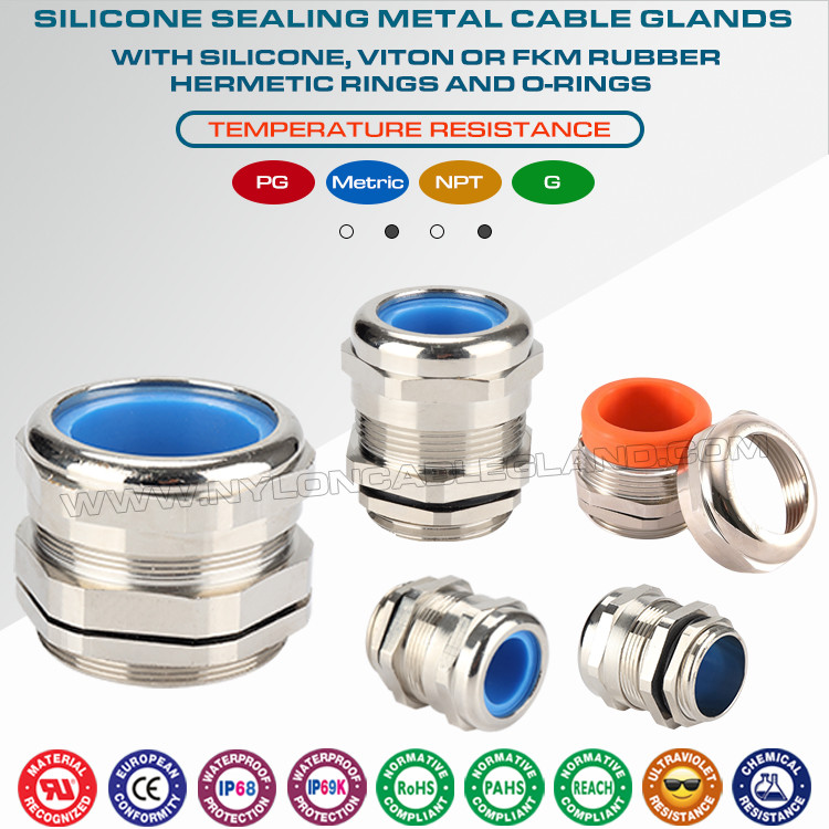 Ozone & Temperature Resistant 304, 316, 316L Stainless Steel M20 Cable Gland IP68 with Silicone Seals