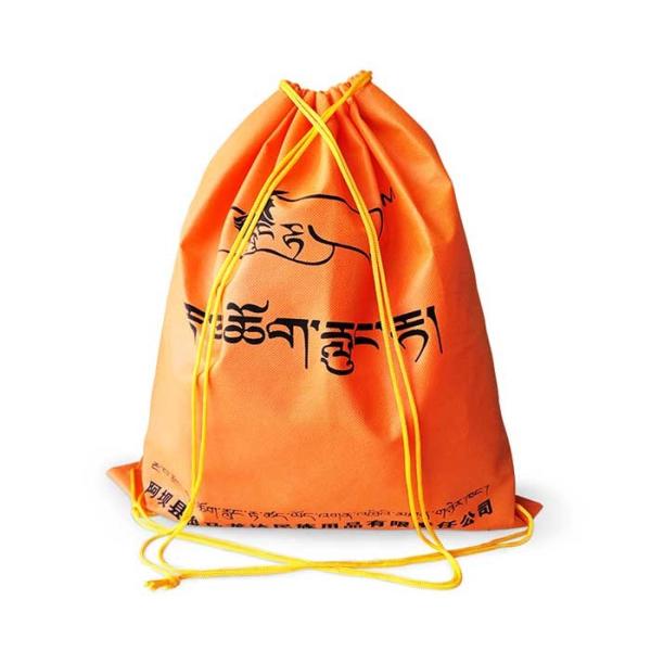 Quality Grocery Printed Drawstring Bag 110Gsm Breathable With Soft Feeling for sale