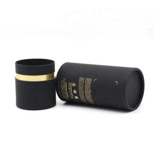 Quality Black Cardboard Perfume Tube Packaging Bronzing Round Container for Cosmetic for sale