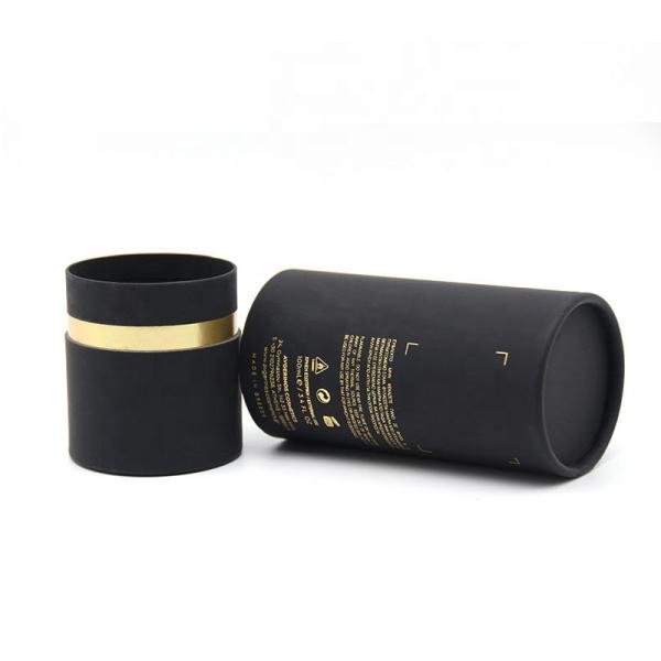 Quality Black Cardboard Perfume Tube Packaging Bronzing Round Container for Cosmetic Bottles for sale