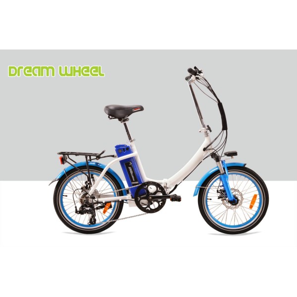 Quality Blue Mens Women'S Electric Folding Bike , Citizen Folding Electric Bike 20