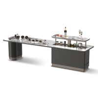 Quality Chinese Style Kung Fu Smart Tea Table Tea Bar with Lift Up Refrigerator Volume for sale