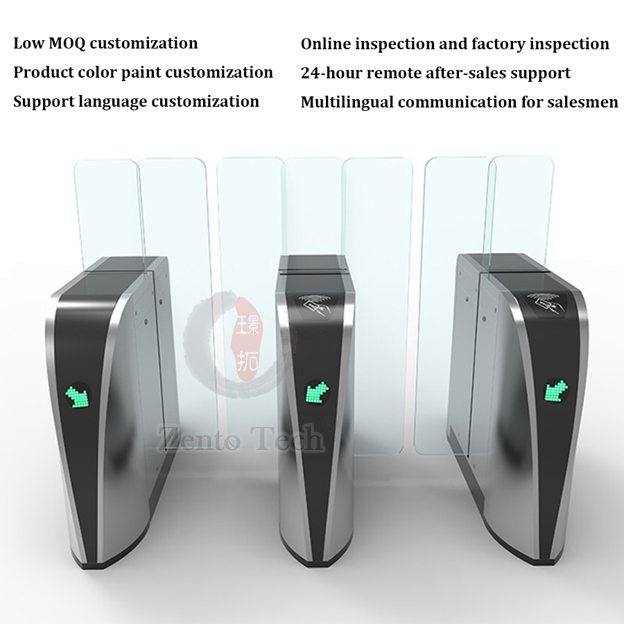 316SS Automatic Sliding Turnstile Flap Barrier Gate Entrance ...