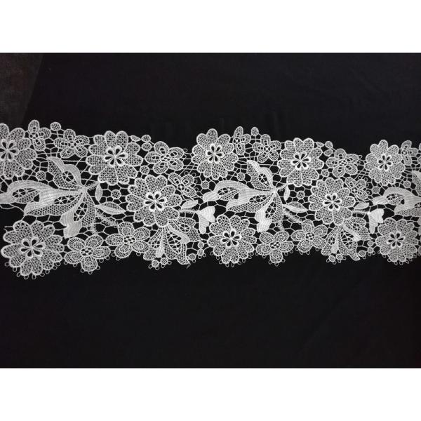 Quality White 100% Polyester Lace Trim for sale
