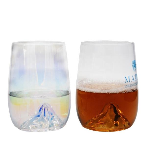 Quality 14 Oz Whiskey Glasses With Creative Ice Montain Bottom for sale