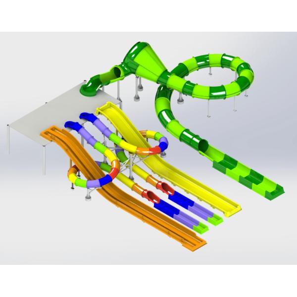 Quality Exciting Custom Fiberglass Water Slide For Multiple Riders OEM Available for sale
