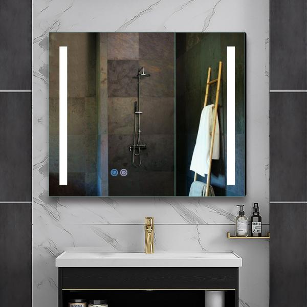Quality 3000K LED Medicine Cabinet Square Wall Mounted Mirror Cabinet Customized for sale