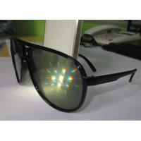 China Black Plastic Diffraction Glasses , 13500 Lines Emerald Firework Glasses factory