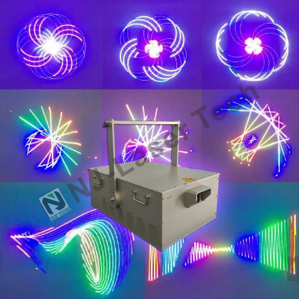 Quality Customizable 10W Full Color 3D Animation Laser Show Projector Energy Saving for sale