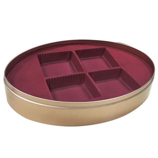Quality Oval Shape 0.24mm Tinplate Food Tin Box For Chocolate Packing for sale