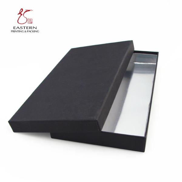 Quality Matte Black Hard Cardboard Gift Boxes With Silver Inside for sale