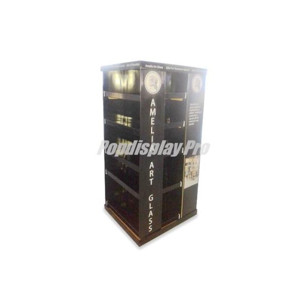 Quality 4-way Displaying Floor Cardboard Pallet Stand For Glass Arts Crystal Ball Gifts Holding 4-shelf Each Side for sale