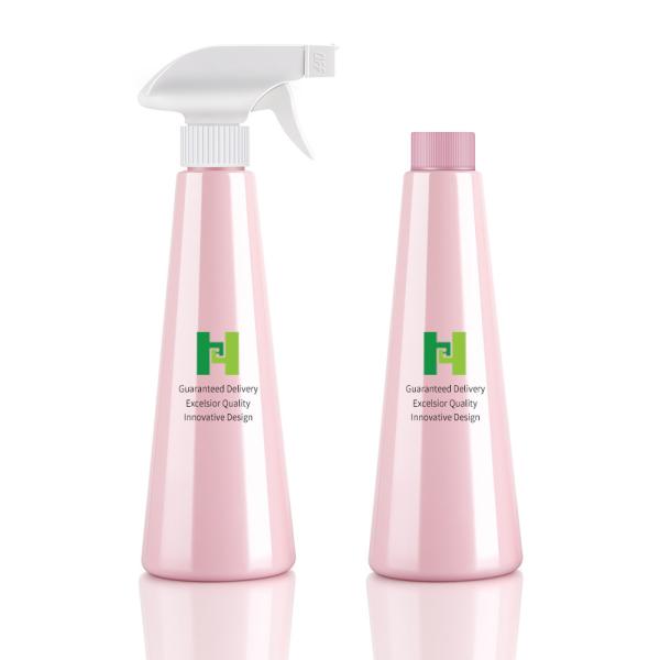 Quality 400ML Eco Friendly Spray Bottles , Pink Empty PET Plastic Bottles With Trigger for sale