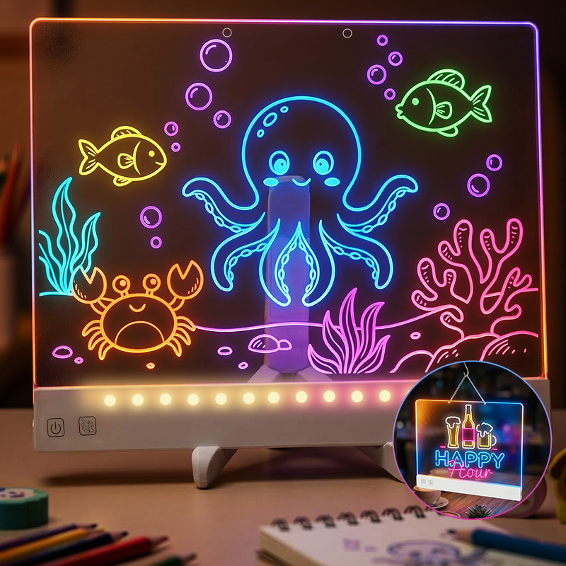 Quality LED Message Board Home Use Touch Control Modern Design 7 Color LED Light 8-13 Hours Battery Life Hanging Holes External Stand for sale