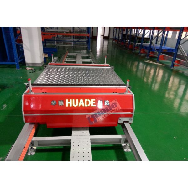 Quality Red Automated Storage Retrieval System Dual Rail Annular Ferry Car Transmitting Pallets for sale