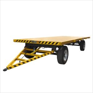 Quality Farm Truck Platform Flatbed Drawbar Full Trailer With Ladder for sale