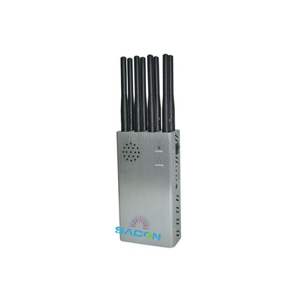 Quality 8W High Power GPS Jammer and Cell Phone Blocker with 8 Bands and 30m Range for sale
