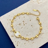 Quality 16cm Anniversary Shell Charm Bracelet Stainless Gold Link Bracelet Womens for sale