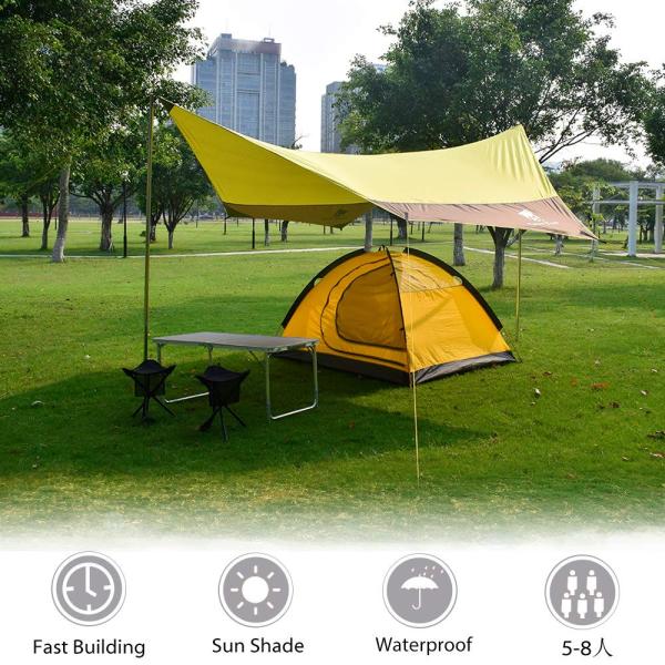Quality Silver Coated Polyester 8 Persons Camping Sun Canopy for sale