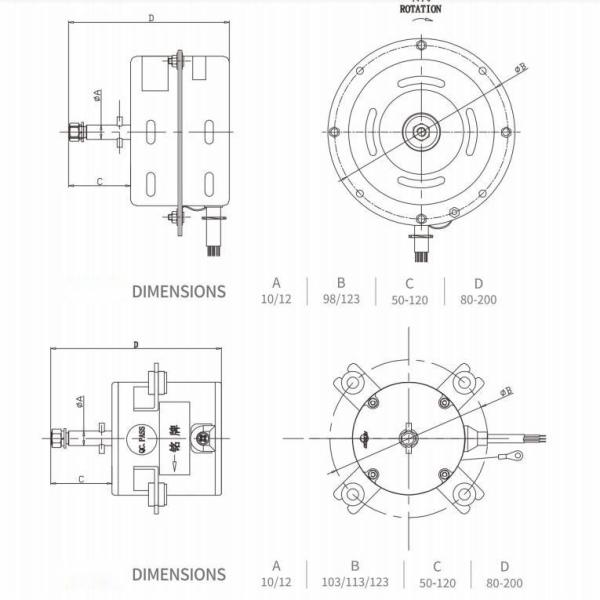 Quality 50w-200w AC BLDC Motor 230v 110v For Fan Filter Unit And Inline Fan for sale