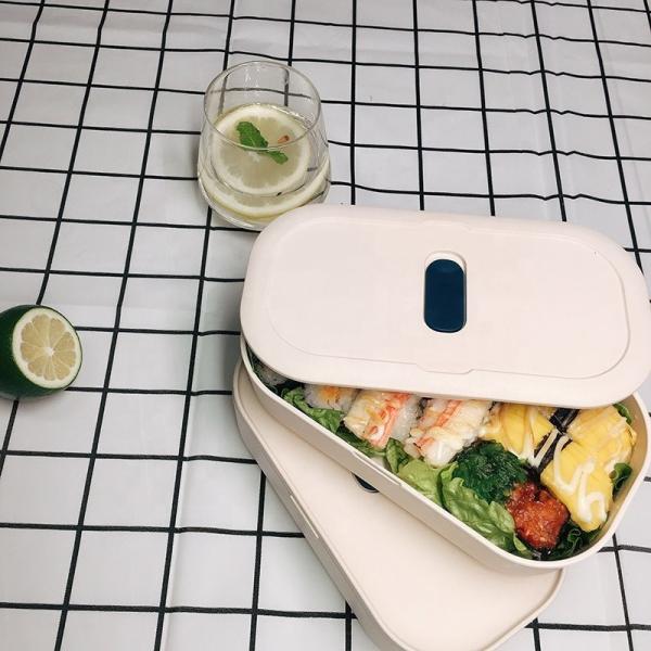 Quality Lightweight and Spacious 363g Reusable Double Layer Bento Box with Cutlery for sale