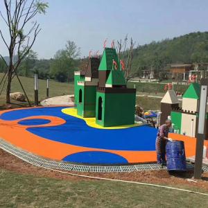 Quality Creative EPDM Rubber Gym Flooring With Red Blue Yellow Rainbow Color for sale
