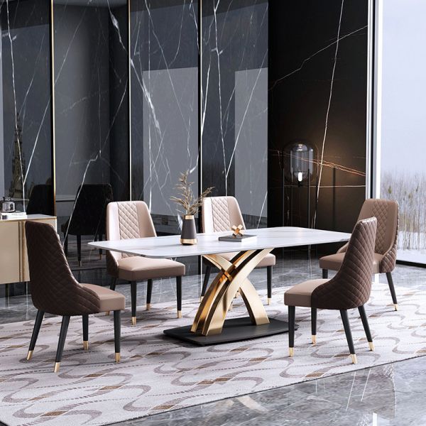 Quality OEM Black Dining Table Marble Onyx Modern Furniture for sale