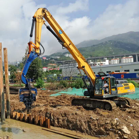 Quality Hydraulic Pile Driver For Excavators - Blue Design With Larsen Steel Sheet Pile for sale