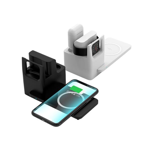 Quality ABS Multifunction Pearl White 10W 3in1 Wireless Charger for sale