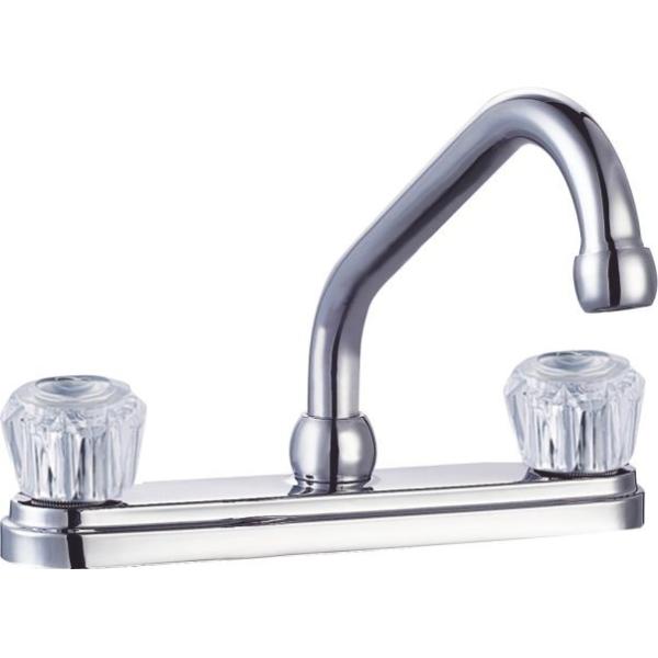 Quality 360 Degree Swivel Chrome 2 Handle Kitchen Faucet OEM ODM for sale