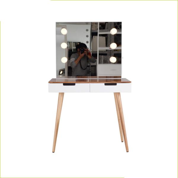Quality UL Power Strip Rubberwood Foot Solid Acacia Makeup Dressing Tables for sale