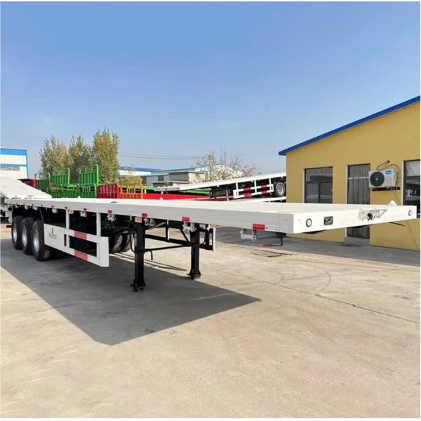 Quality 3 Axles Tri Axle Cargo Transportation Flatbed Container Chassis Semi Trailer In Sell for sale