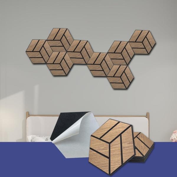 Quality PVC Veneer Hexagon Felt Polyester Fiber Sound Absorbing Board for sale