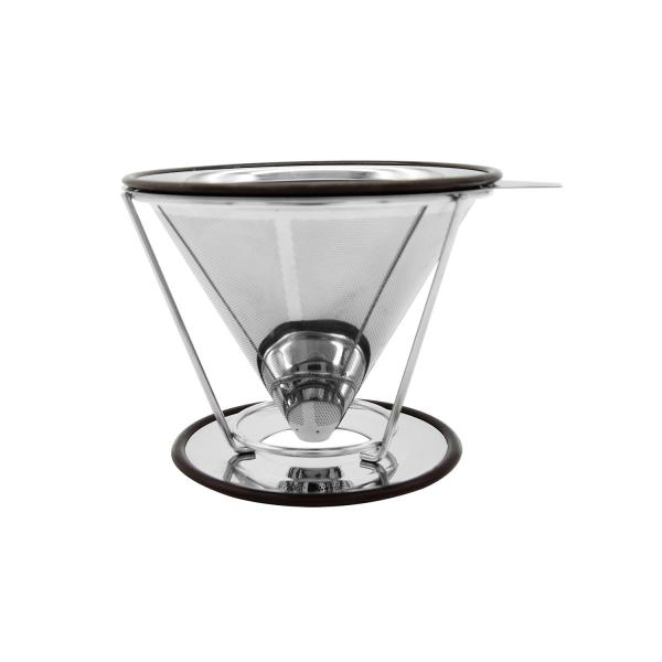 Quality Portable 304 Stainless Steel Coffee Filter Cone Pour Over Coffee Metal Filter for sale