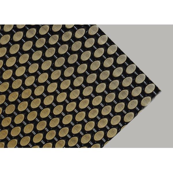 Quality Antique Brass Plated Metal Mesh Cladding , Brass Color Elevator Cab Wire Mesh for sale