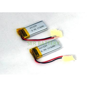 Quality 3.7V rechargeable lithium polymer battery 401230 for bluetooth headset for sale