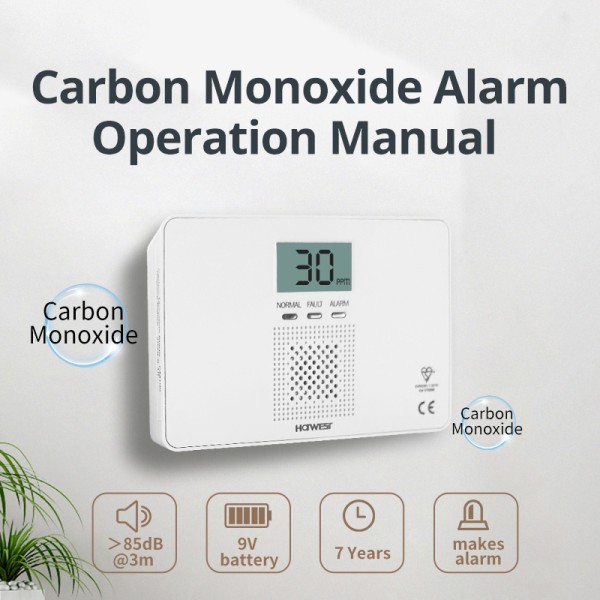 Quality Easy Installation CE Certified Battery Operated CO Alarm for Carbon Monoxide ABS Material Stand-Alone CM100 CO Detector for sale
