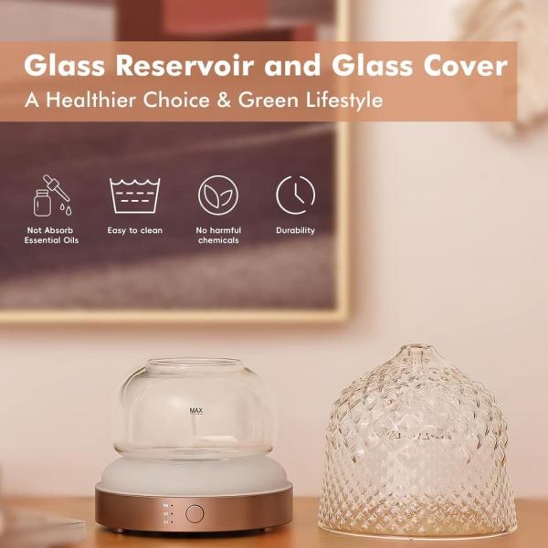 Quality Glass Water Tank And Glass Cover Aroma Diffuser With Led Light▕ DN-851 for sale