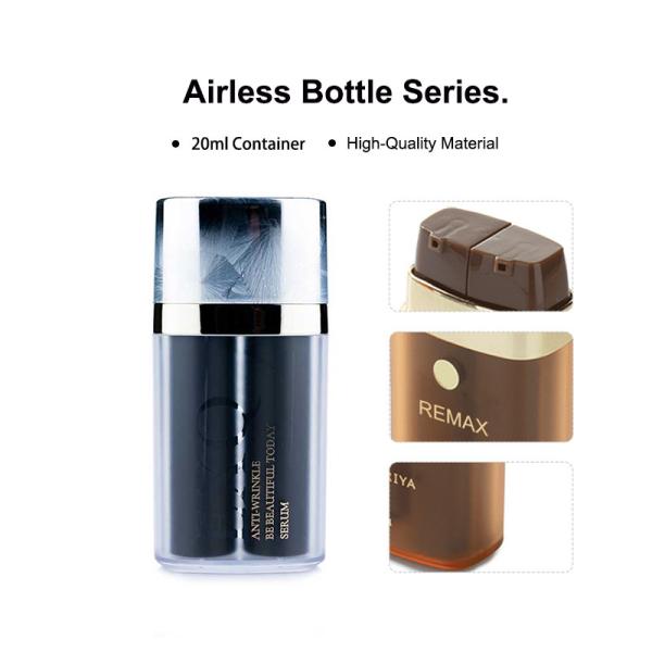 Quality 20ml Airless Bottles Cosmetic Packaging 105mm Vacuum Black Pump Bottle for sale