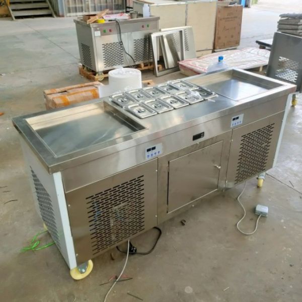 Quality Fried Ice Cream Machine with 480mm Pan Size and 1650*560*780mm Dimensions for sale