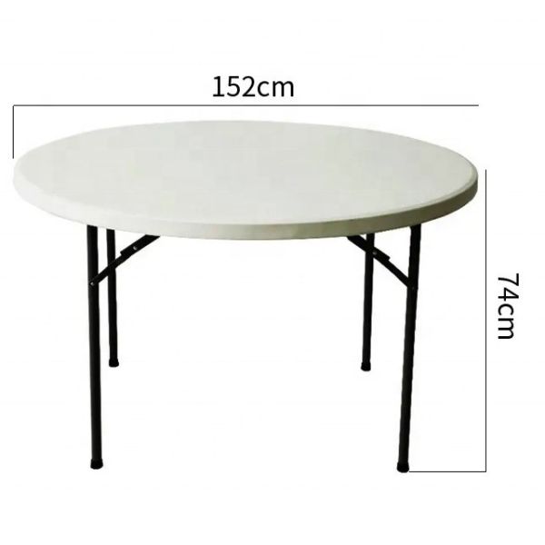 Quality Foldable 150cm Round Table for Events and Parties Made of Durable Plastic for sale