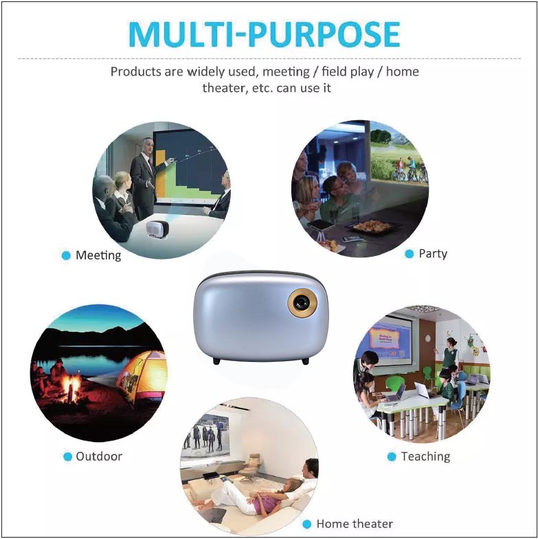 Smart Pocket Mini Projector, 1080P WIFI Home Theater DLP Projector Support BT4.0 USB