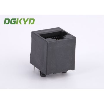 Quality PBT Black 180 Degree RJ45 Single Port , CAT6 10 Pins 10 Contacts RJ45 Keystone for sale